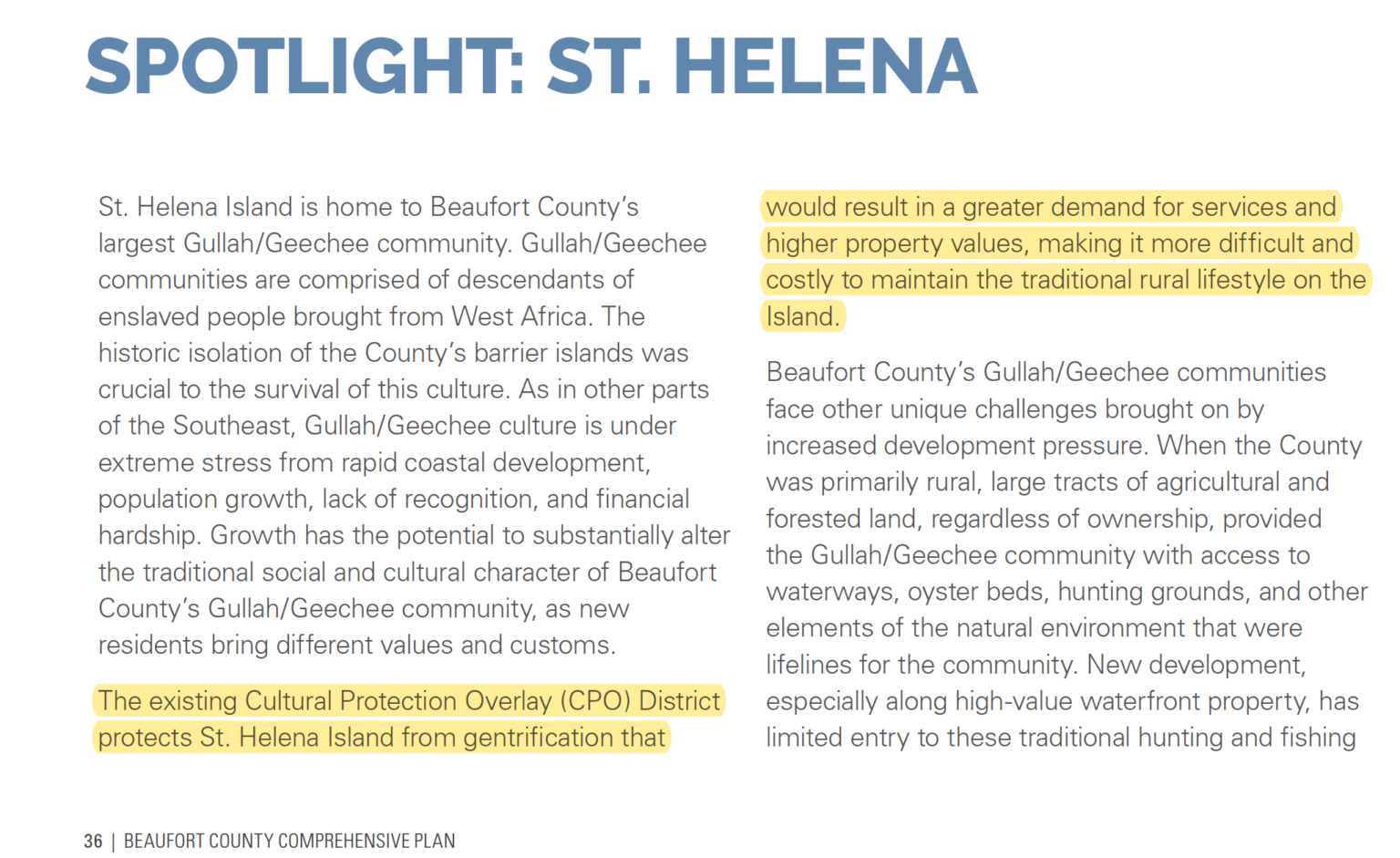 Cultural Protection Overlay - Protect St Helena Island